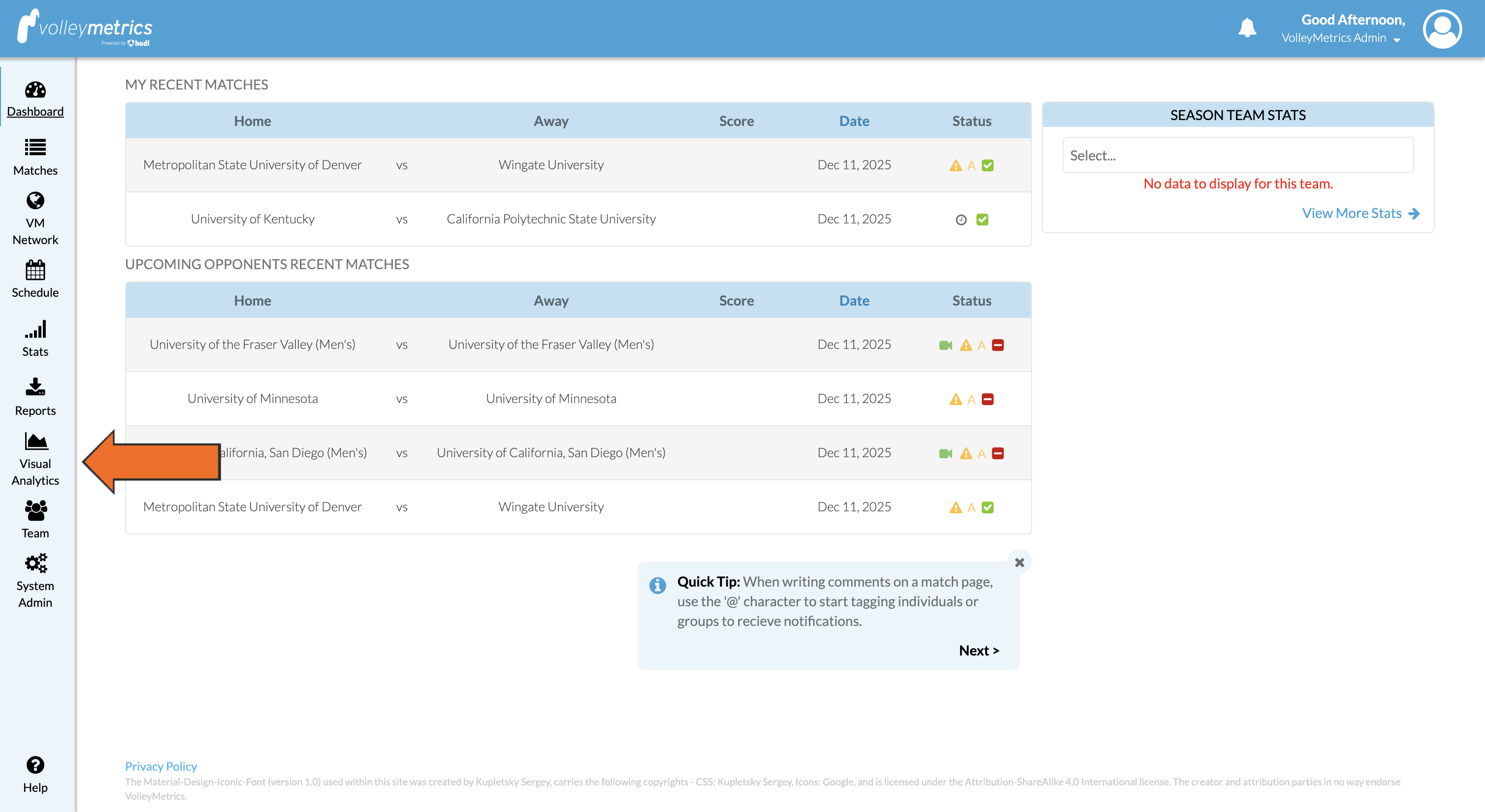 Navigate the Visual Analytics Page • Hudl Support